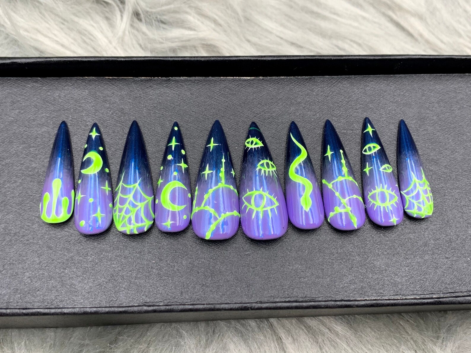 Ombre Fake Nails Fake Nails Glue on Nails Press on Nails - Etsy