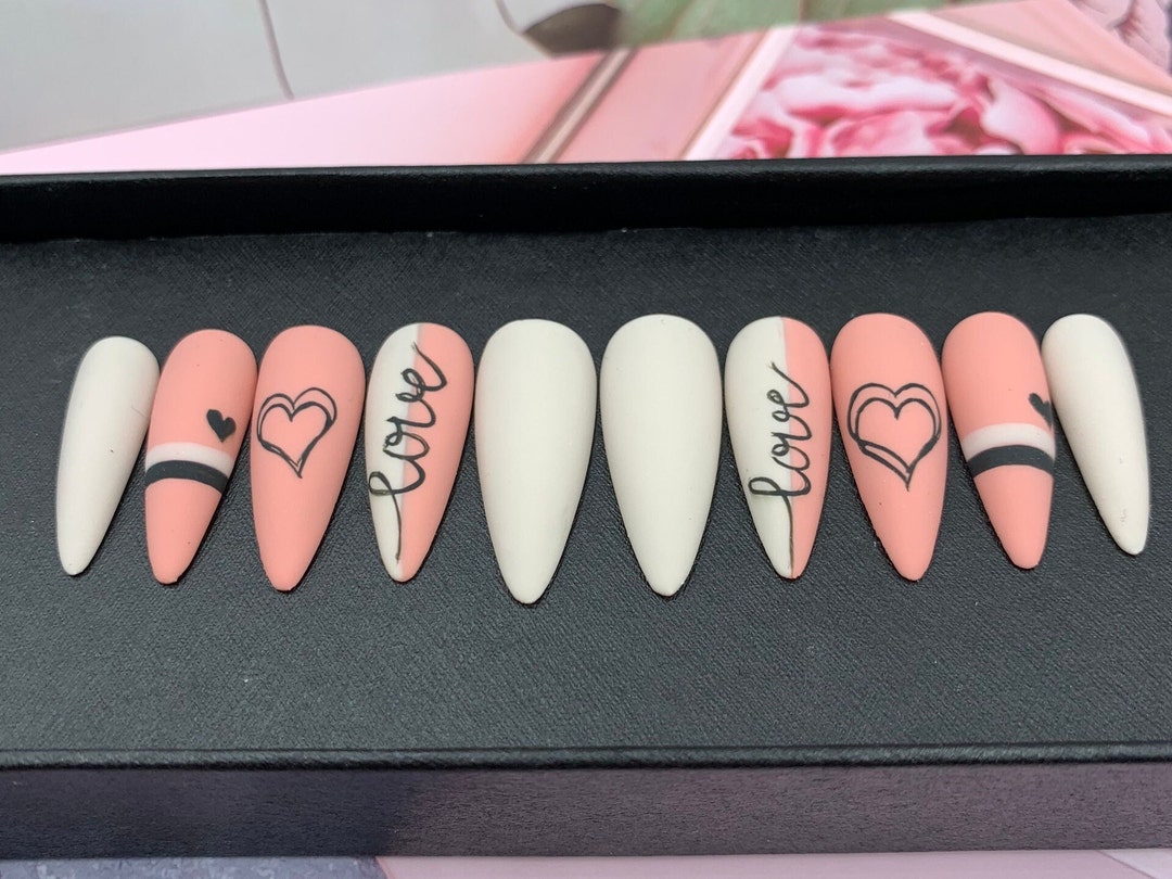 Cute Fake Nails | Fake Nails | Glue on Nails | Coffin Nails | Press on ...