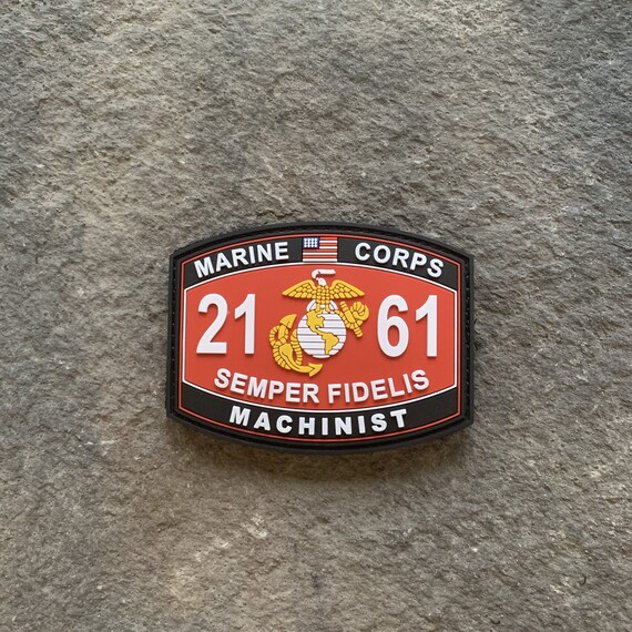 USMC 2161 Machinist MOS PVC Semper Fidelis 3 X 2 Inches Velcro | Etsy
