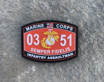 USMC 5811 Military Police MOS PVC Semper Fidelis 3 X 2 Inches | Etsy