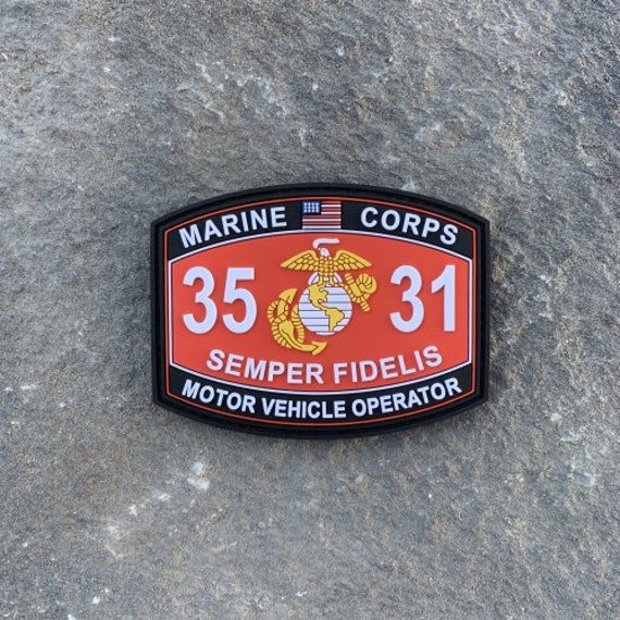USMC 3531 Motor Vehicle Operator MOS PVC Semper Fidelis 3 x 2 | Etsy ...