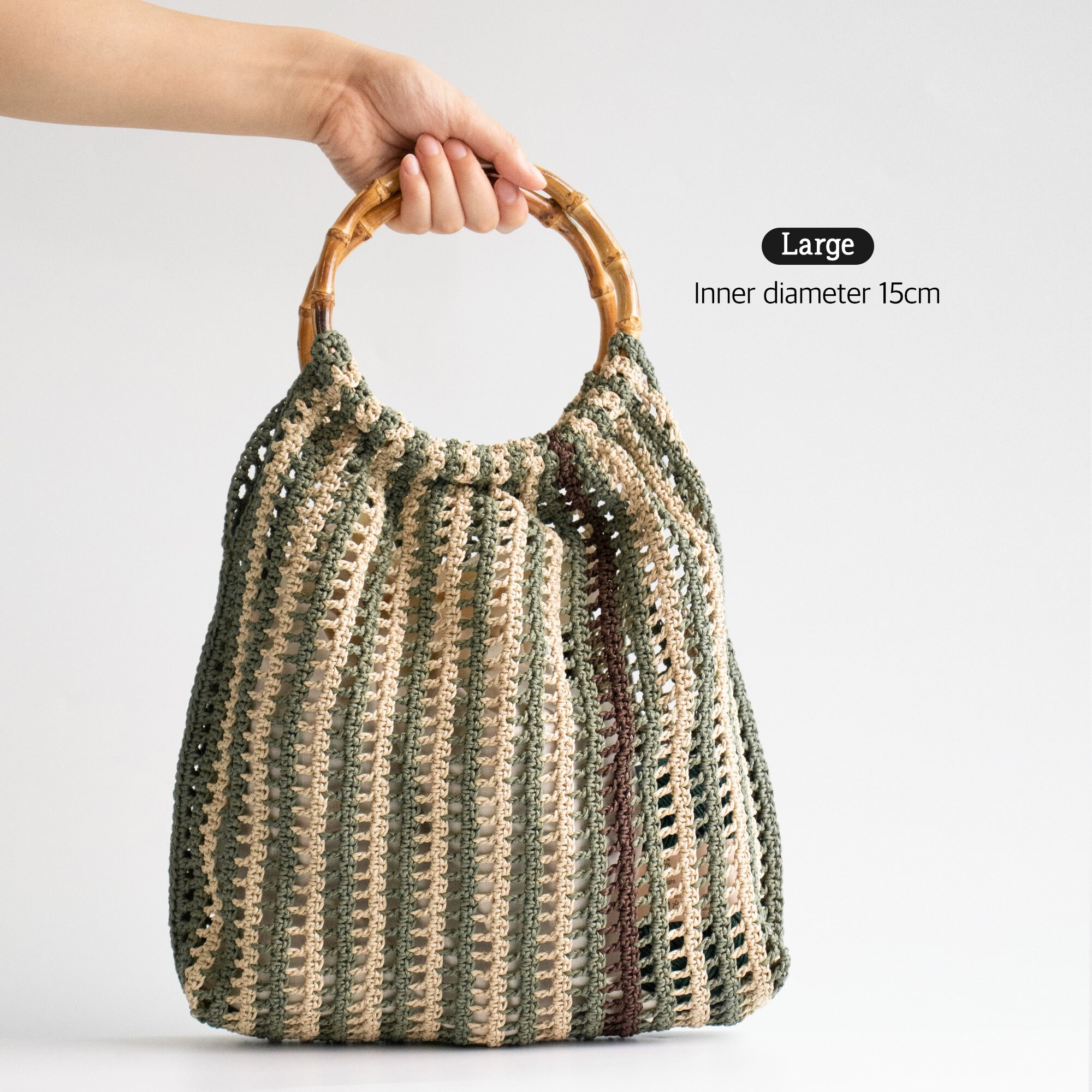 Bamboo circular handles for tote purse bag set of 2 | Etsy