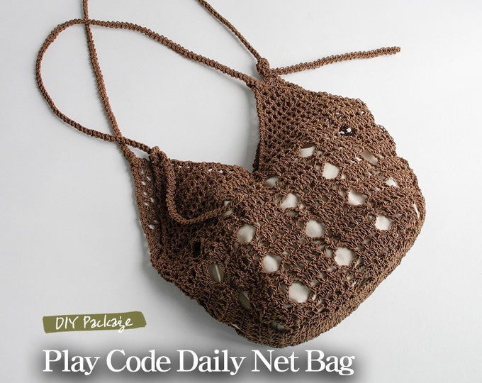 DIY Crochet Bag Package: Yarn and Pattern - Play Code Daily Net Bag ...