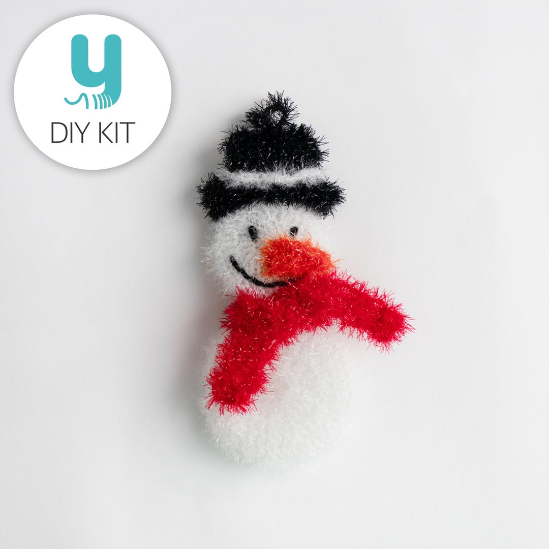 DIY Crochet Ornament Package: Yarn and Pattern - Christmas Snowman High ...