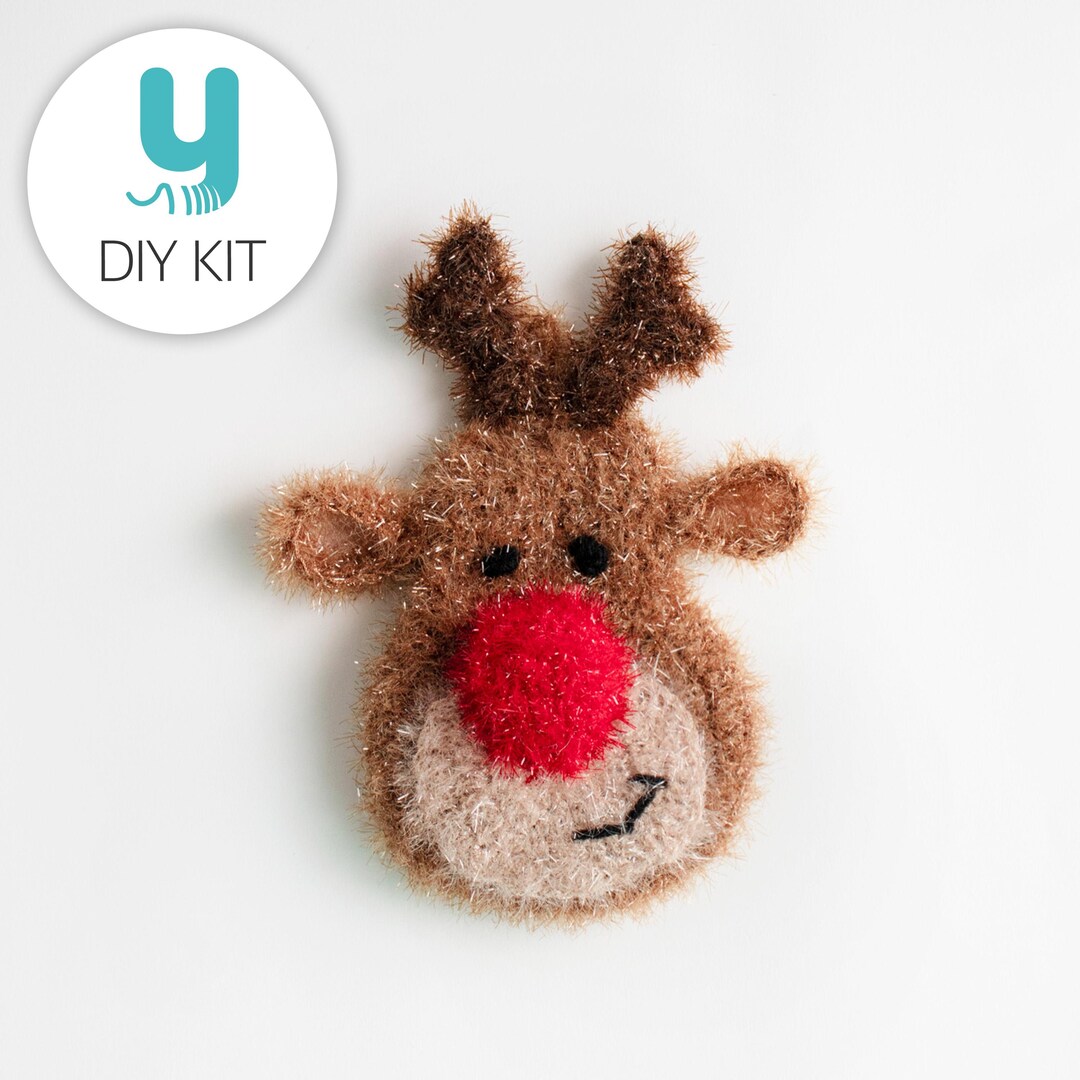 DIY Crochet Ornament Package: Yarn and Pattern - Christmas Rudolf High ...