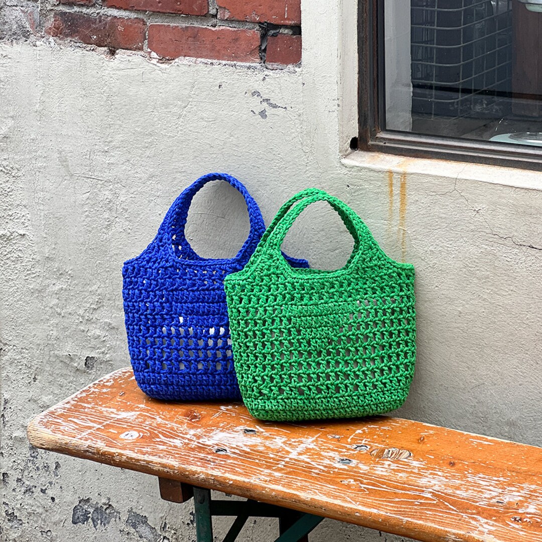 DIY Crochet Bag Pattern - Biscuit Triangle Net Bag (mini) Downloadable ...