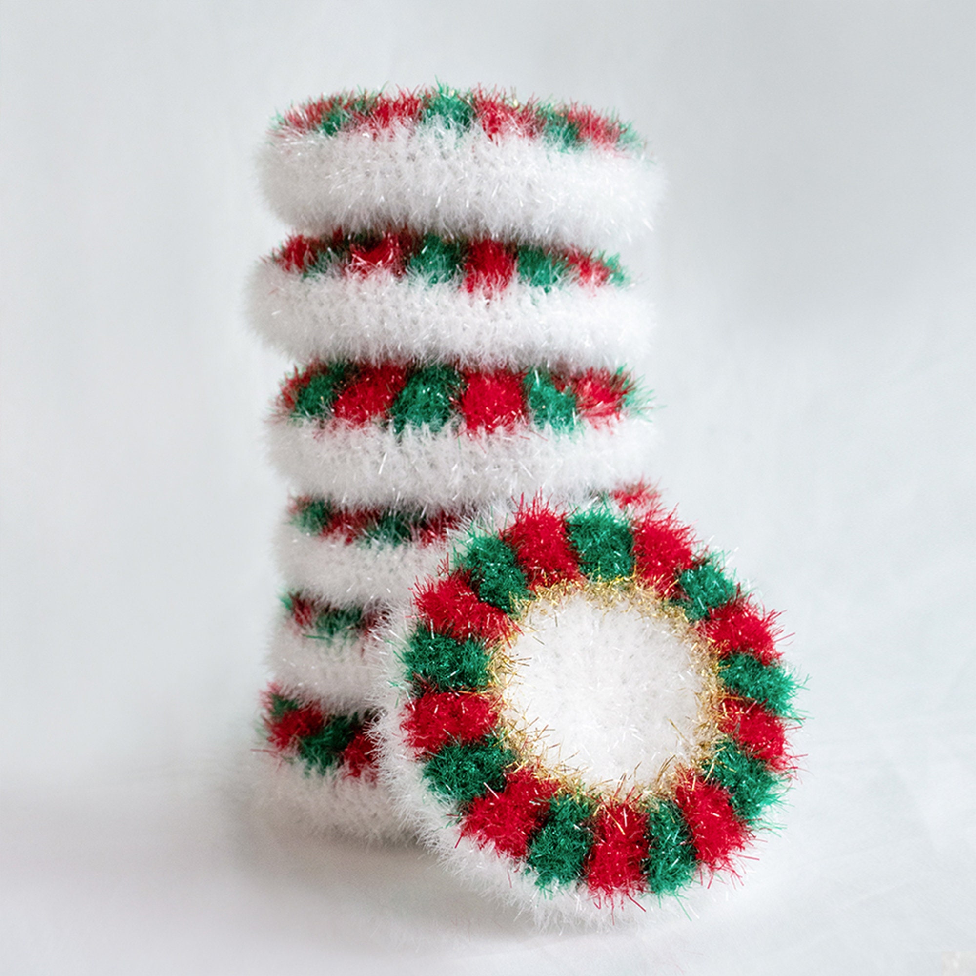 DIY crochet scrubber pattern Christmas wreath crochet | Etsy