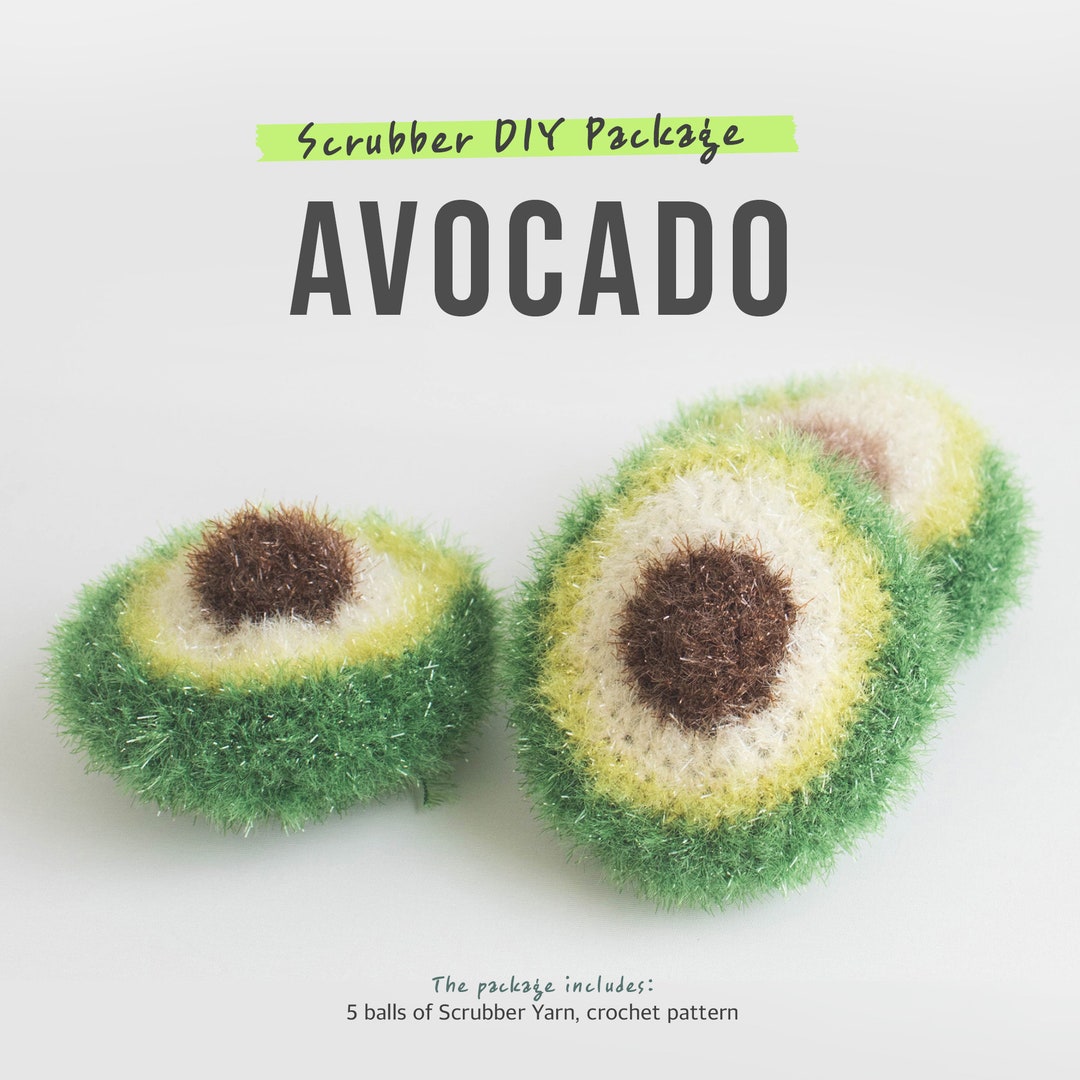 DIY Crochet Avocado Scrubber Kit: Yarn & Printed Pattern - Etsy