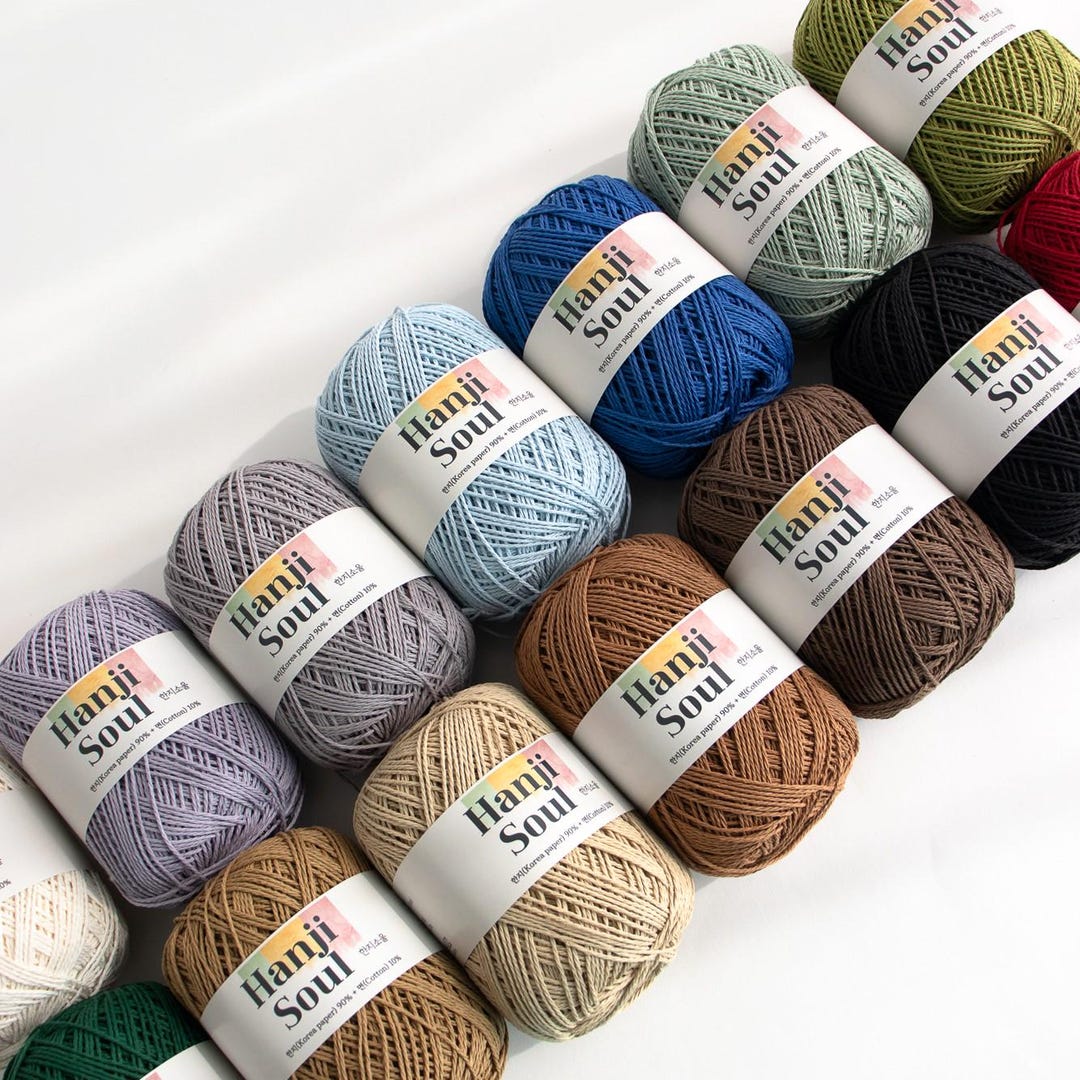Traditional Korean Paper Crochet Yarn [hanji Soul (50g)] Hanji, Cotton DIY Yarn for Knitters to ...