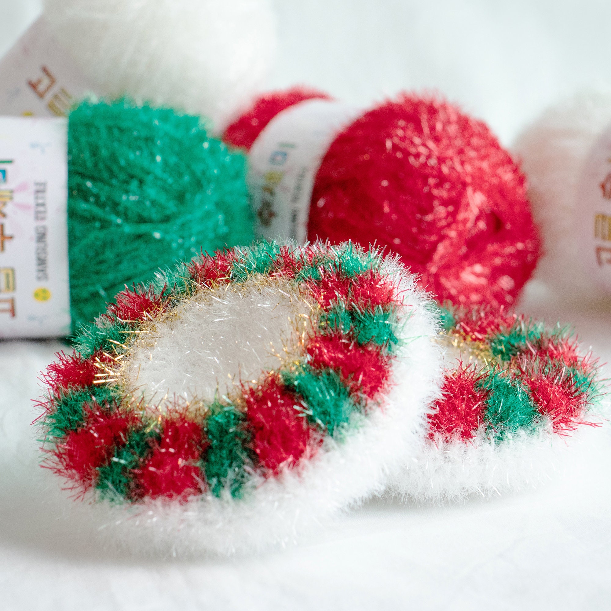 DIY Crochet Scrubber Pattern Christmas Wreath Crochet | Etsy