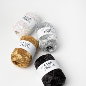 Metallic Play Code Yarns (70g) : Crochet, Knitting and More, Polyester Yarn Perfect for Bags ...