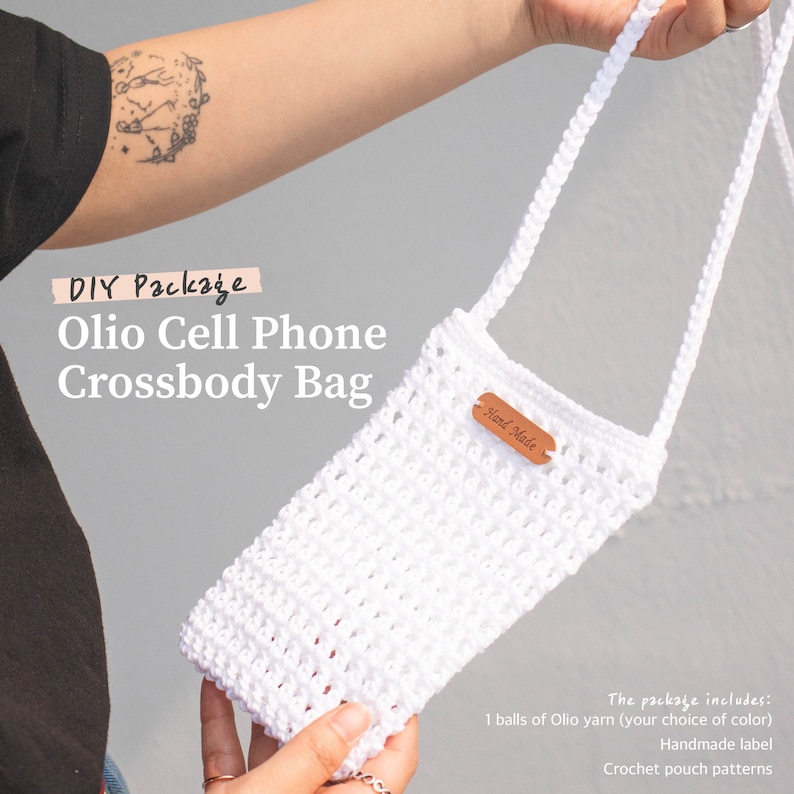 DIY Crochet Bag Package: Yarn and Pattern Olio Cell Phone - Etsy