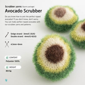 DIY Crochet Avocado Scrubber Kit: Yarn & Printed Pattern - Etsy