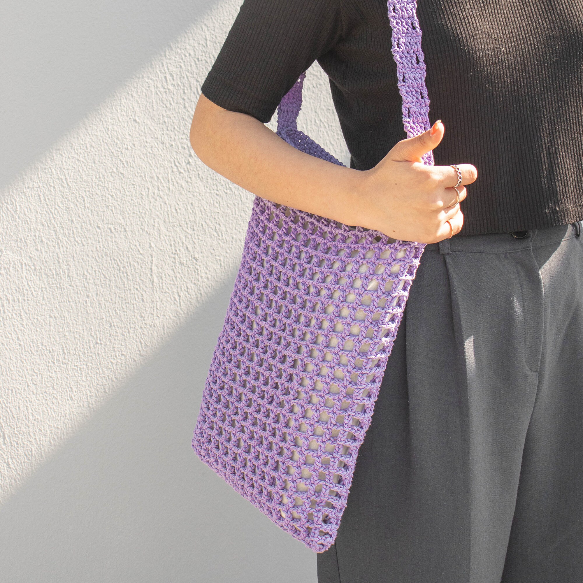 DIY Crochet Bag Pattern Adela Long Line Net Bag Pattern. - Etsy
