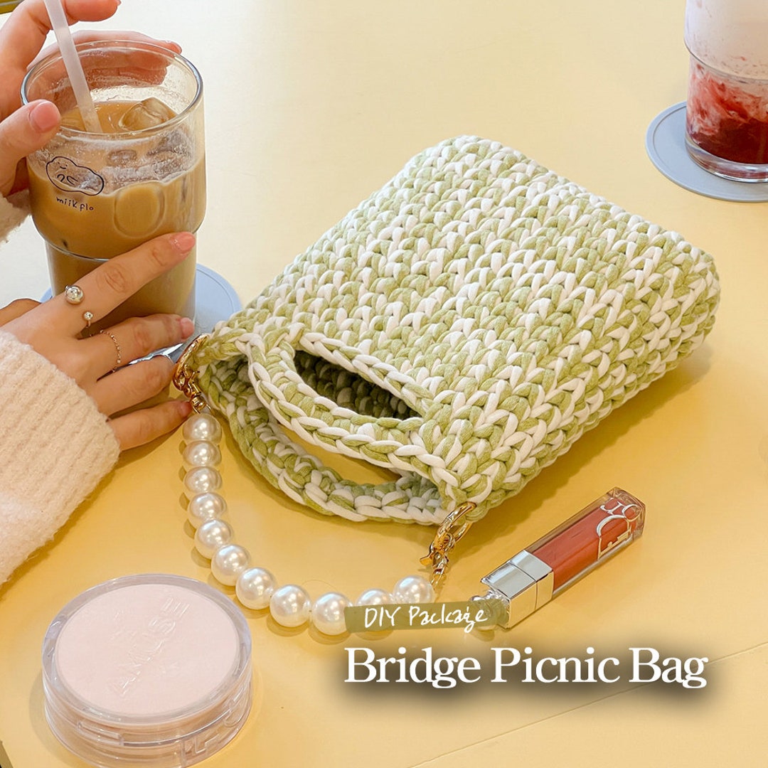 DIY Crochet Bag Package: Bridge Picnic Bag, Crochet DIY Kits, a Video ...