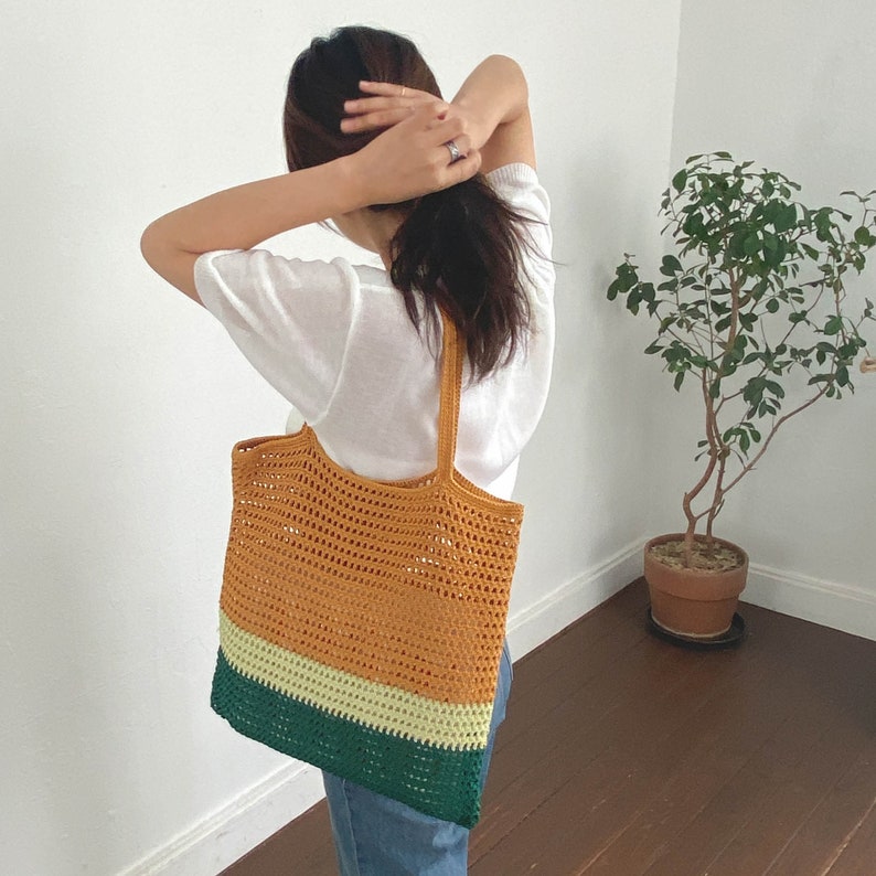 Crochet Eco Bag Pattern – Beginner Friendly 3-color Design (PDF Pattern ...