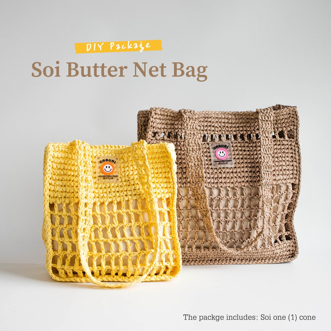 DIY Crochet Net Bag Package: Yarn and Pattern, Accessories - Soi Butter ...
