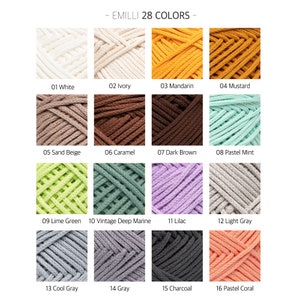 Emilli Yarn (350g): Crochet, Knitting and More, Cord Yarn Perfect for ...