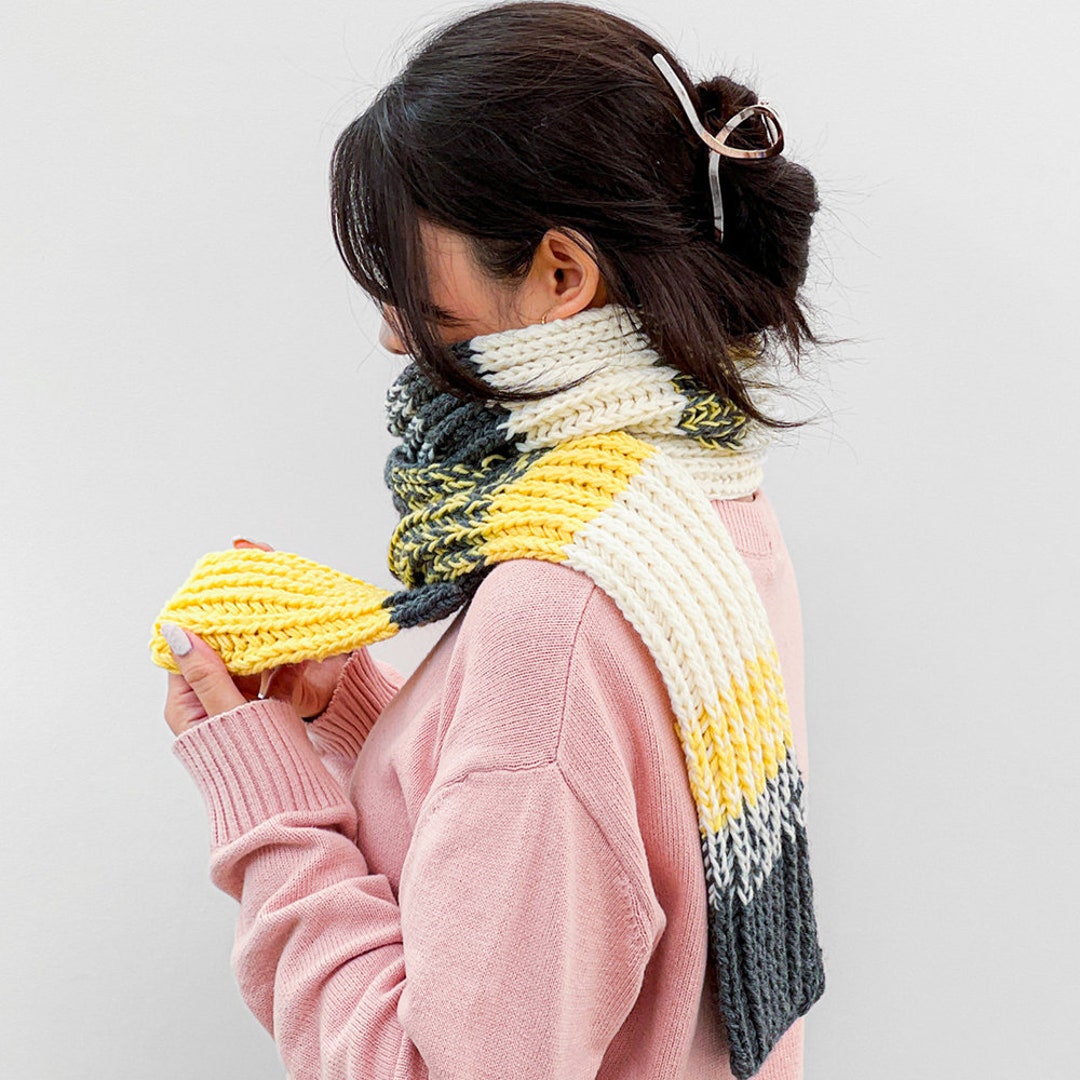 DIY Knitting Muffler Pattern - Happywool Mixnut Muffler, Muffler, Easy ...