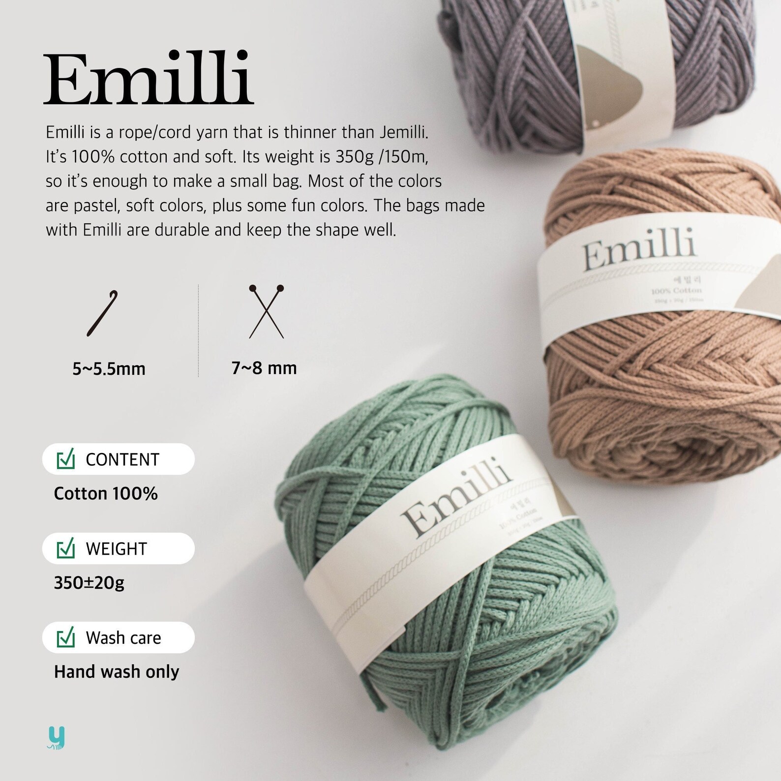 Emilli Yarn 350g: Crochet Knitting and More Cord Yarn - Etsy