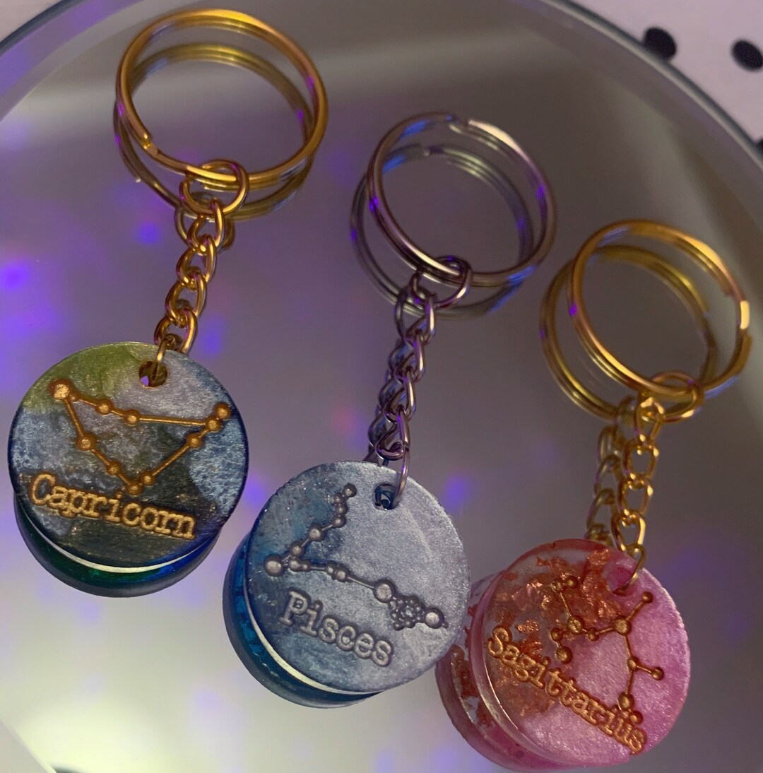 Zodiac Sign Star Sign Star Constellation Keyrings and - Etsy