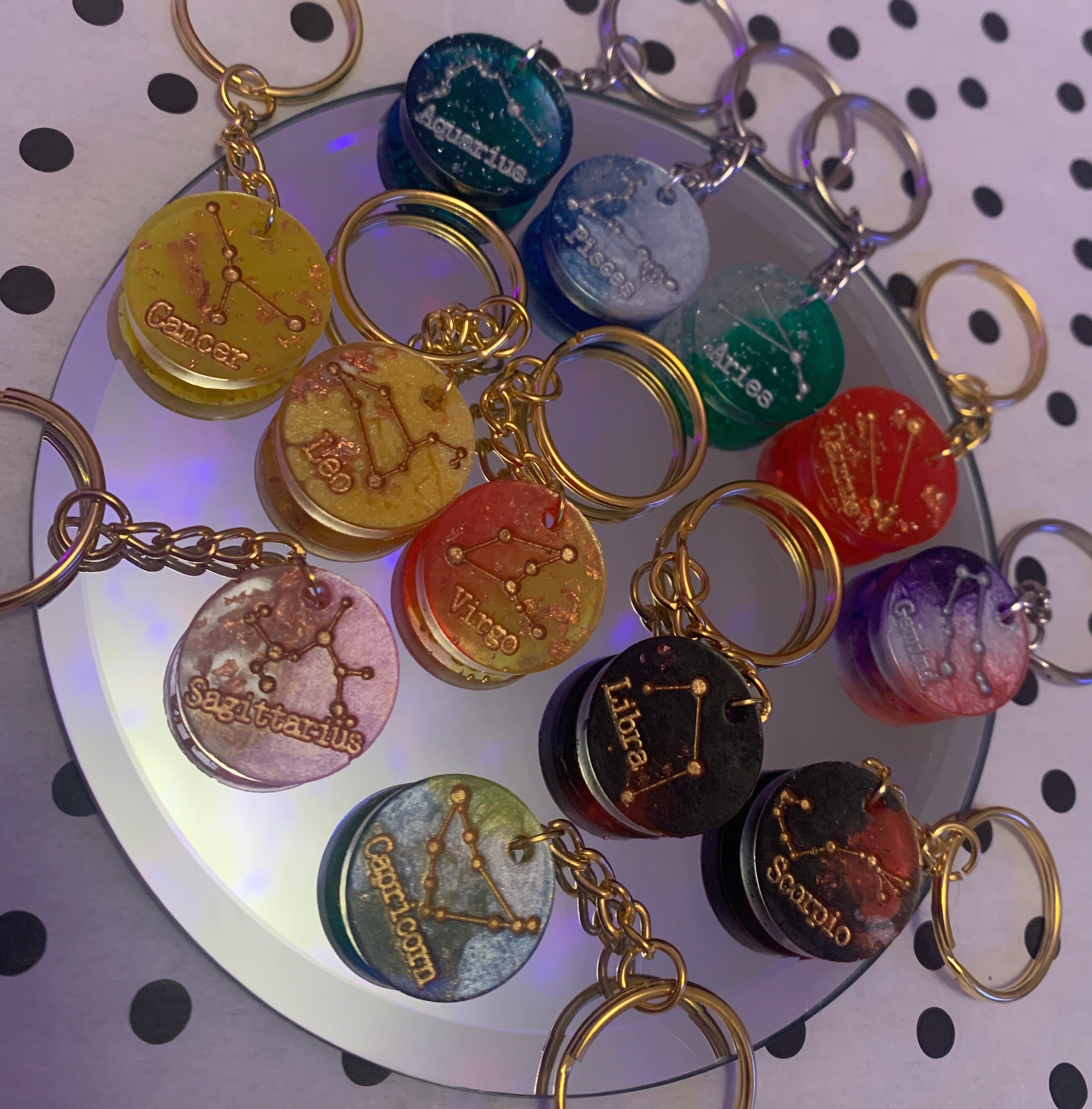 Zodiac Sign Star Sign Star Constellation Keyrings and - Etsy