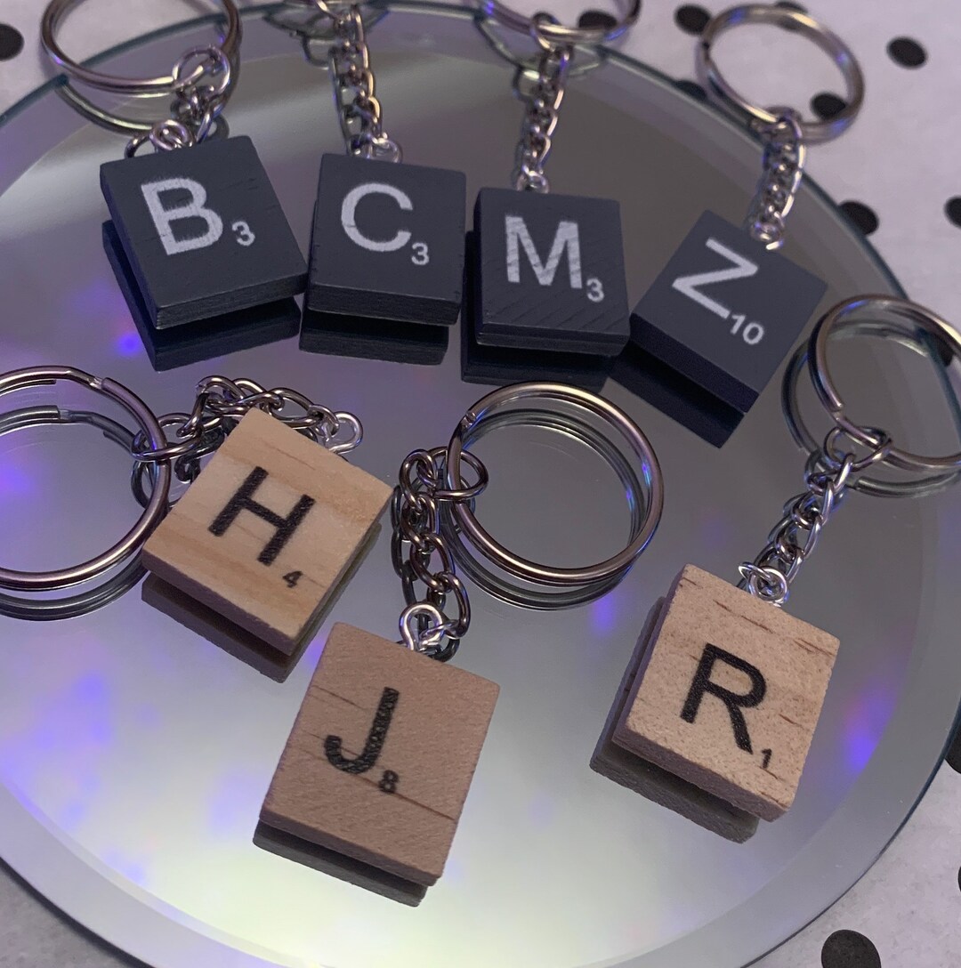 Scrabble Tile Keyrings and Jewellery, Initial Keychain, Board Games ...