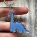 Blue Dinosaur Flower Keychain - Etsy