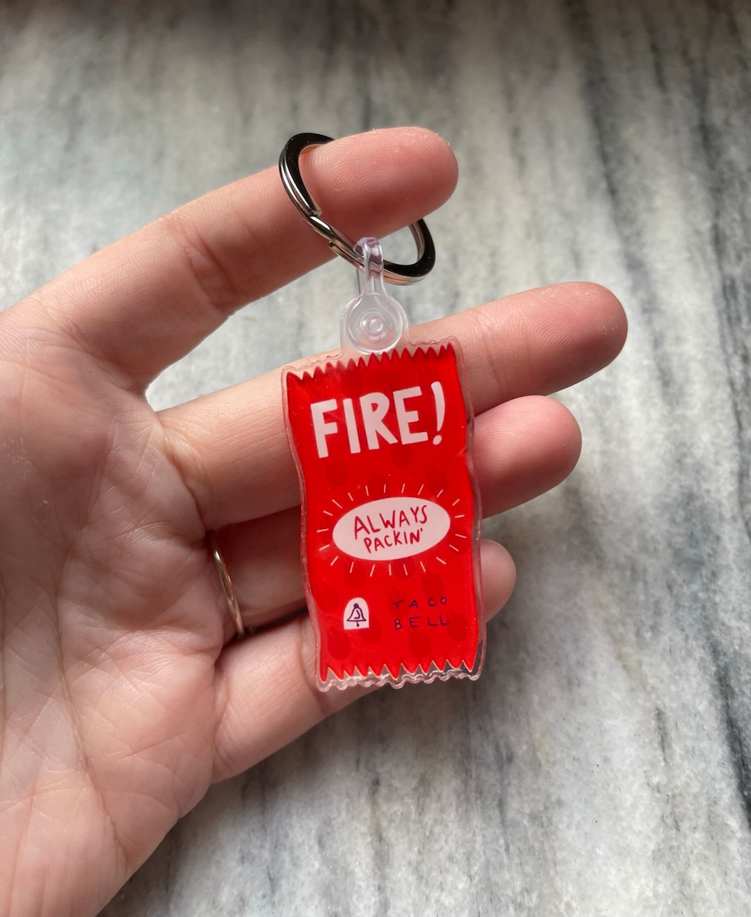 Taco Bell Fire Sauce Packet Keychain - Etsy