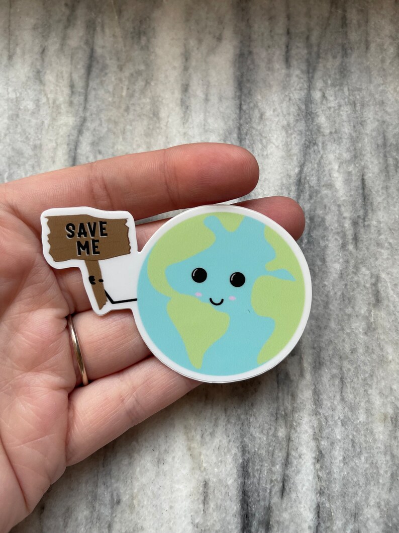 Save Me Earth Vinyl Waterproof Sticker - Etsy