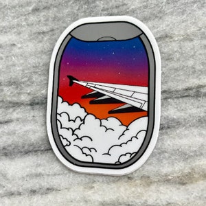 Airplane Window Sunset Sticker Laptop Sticker Notebook - Etsy