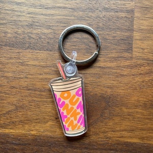 Dunk in Donuts Iced Coffee Cup Keychain - Etsy