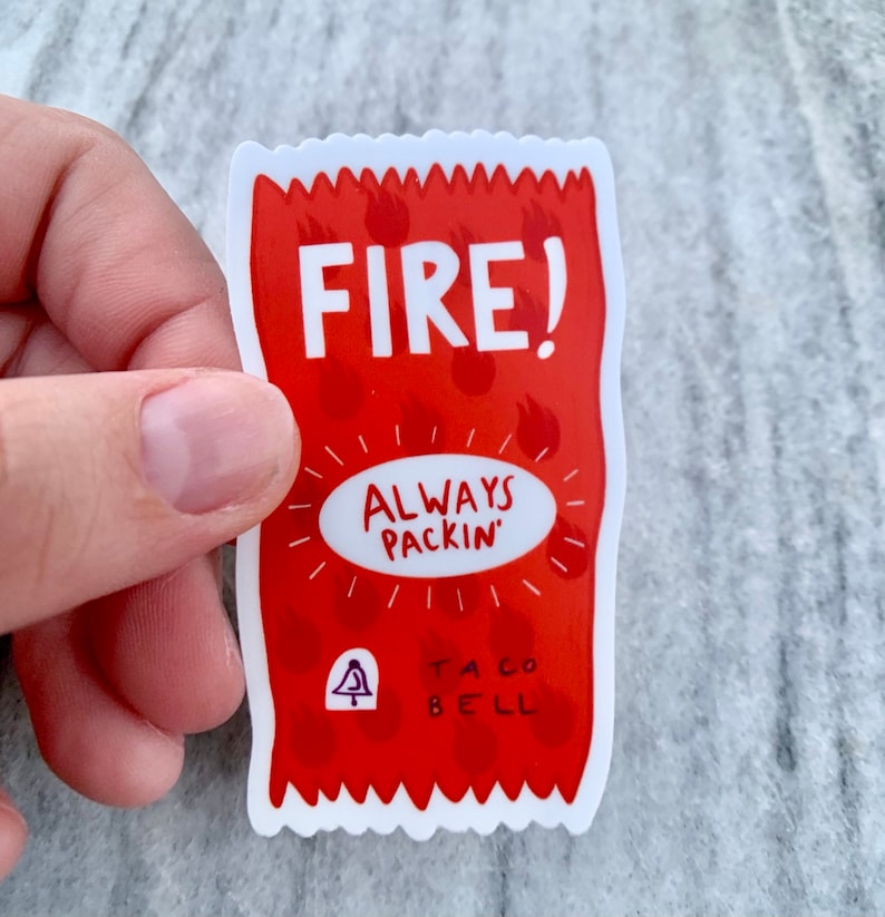 Taco Bell Fire Sauce Packet Sticker | Laptop Sticker | Notebook Sticker ...