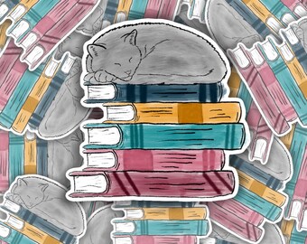 30 PCS Book and Cat Mix Vinyl Sticker Pack Love Reading - Etsy