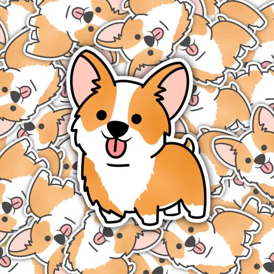 Paper & Party Supplies Stickers, Labels & Tags Stickers Corgi Sticker ...