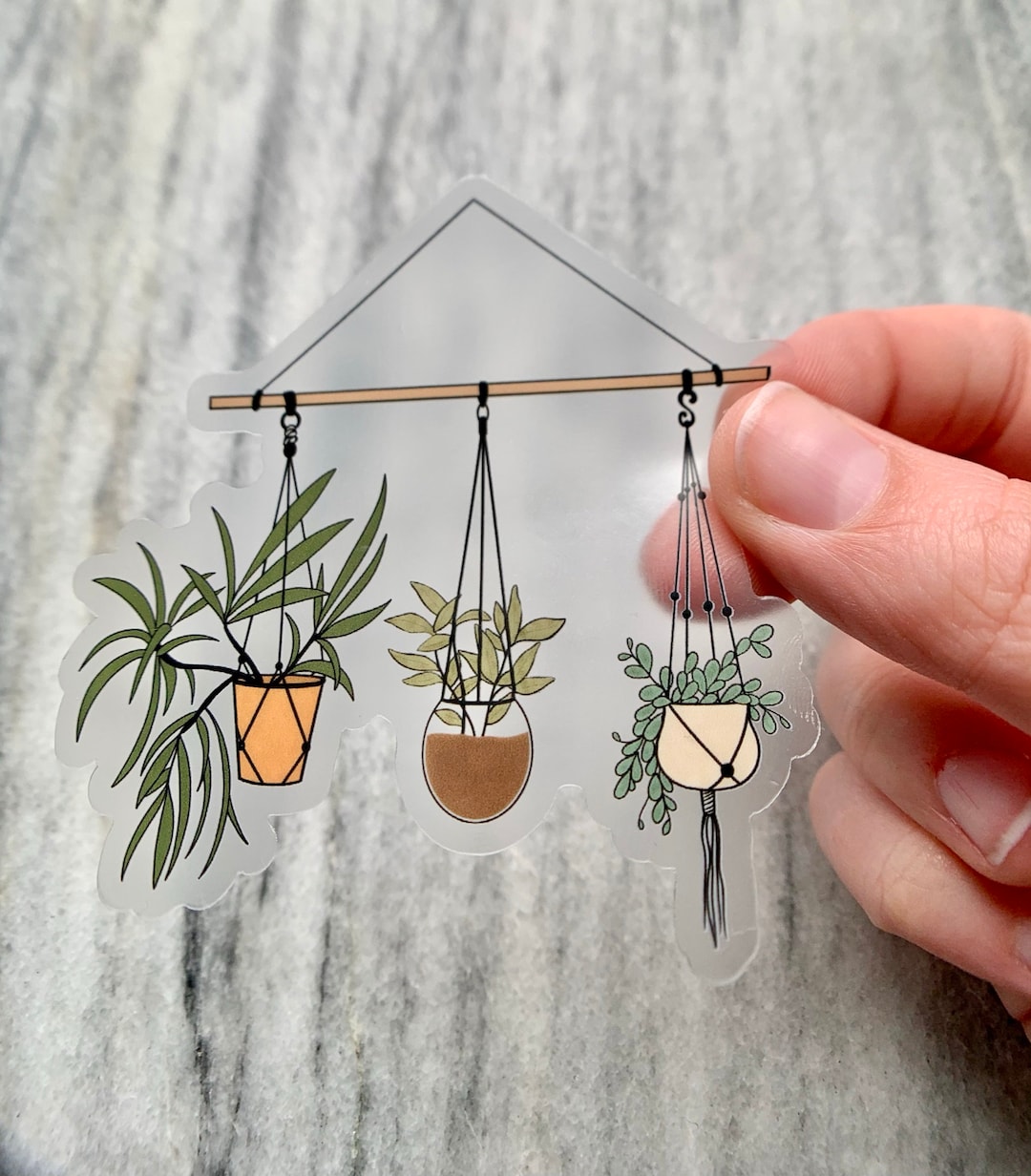 Hanging Plants Clear Sticker | Laptop Sticker | Notebook Sticker ...