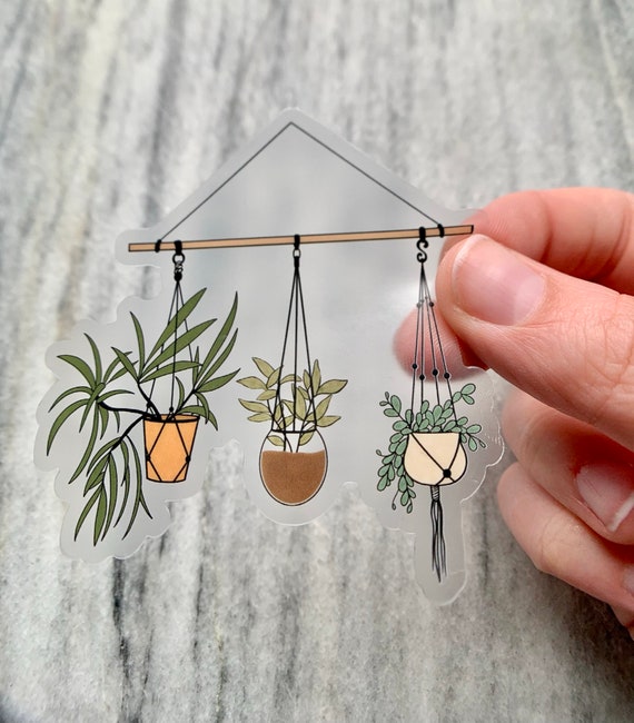 Hanging Plants Clear Sticker Laptop Sticker Notebook - Etsy