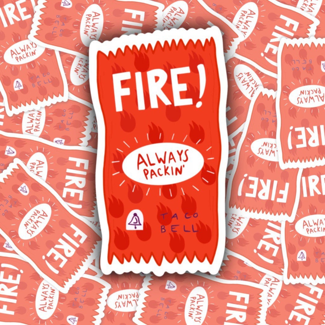 Taco Bell Fire Sauce Packet Sticker | Laptop Sticker | Notebook Sticker ...