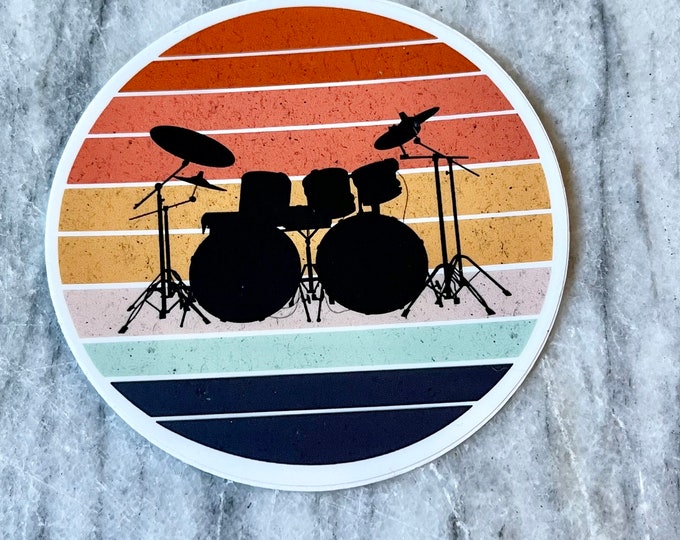 Kiss-cut Sticker: Orange Drum Set Sticker - Etsy Canada