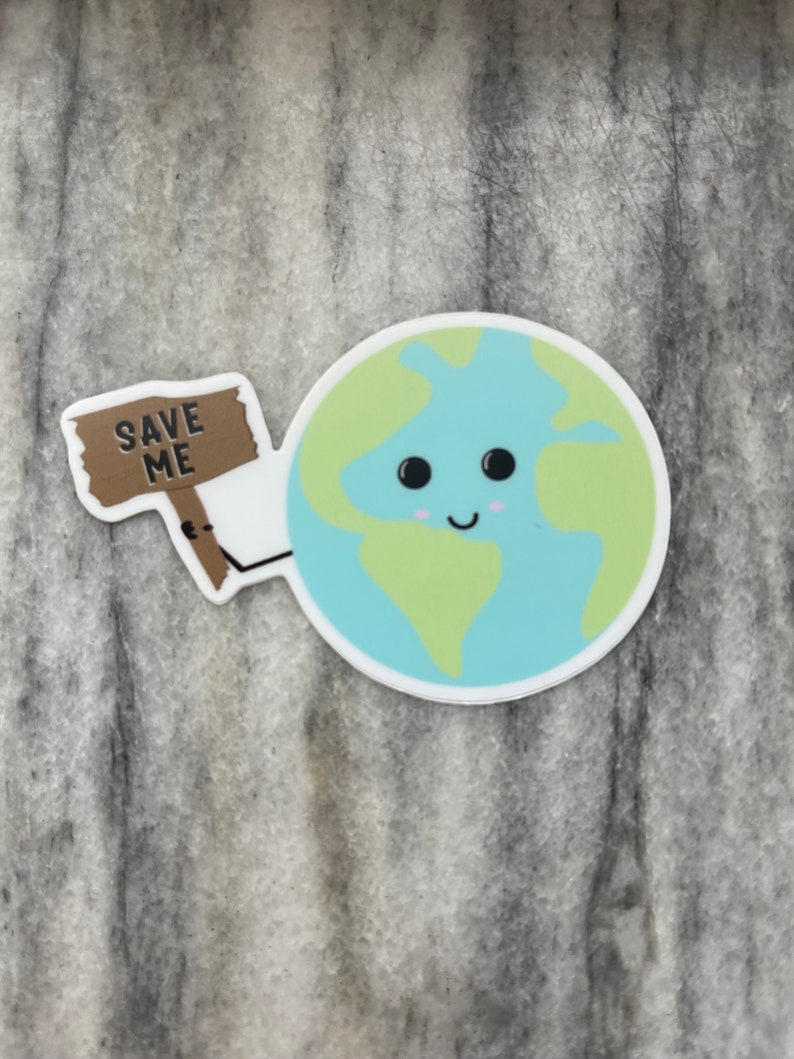 Save Me Earth Vinyl Waterproof Sticker - Etsy