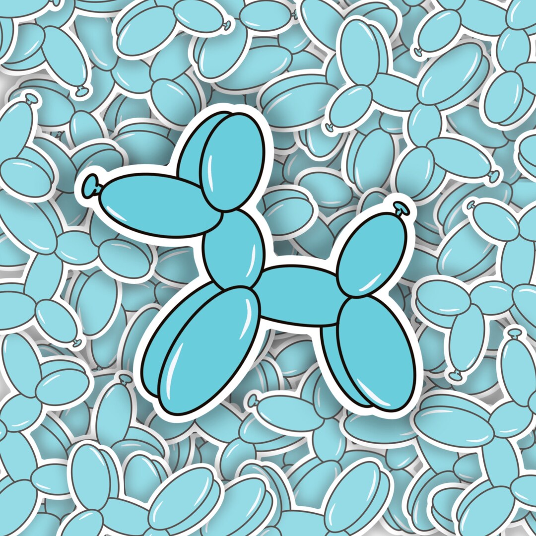 Blue Balloon Dog Sticker Laptop Sticker Notebook Sticker Vinyl Sticker ...