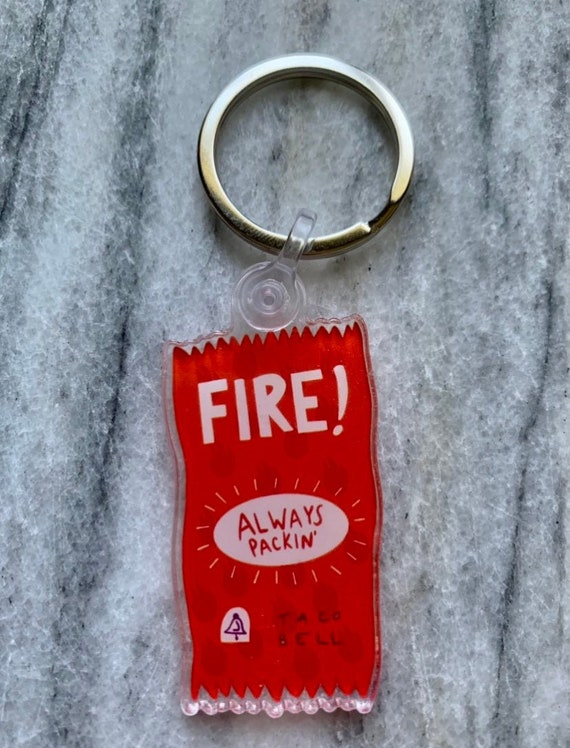 Taco Bell Fire Sauce Packet Keychain | Etsy
