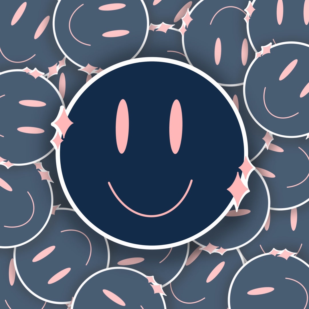 Smiley Face Sticker Laptop Sticker Notebook Sticker Vinyl Sticker ...