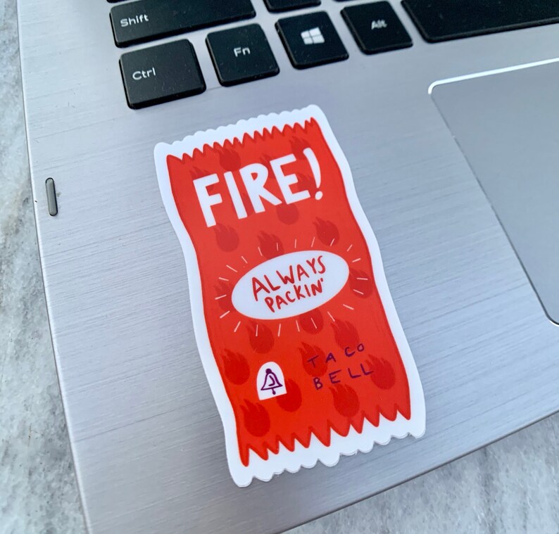 Taco Bell Fire Sauce Packet Sticker Laptop Sticker - Etsy