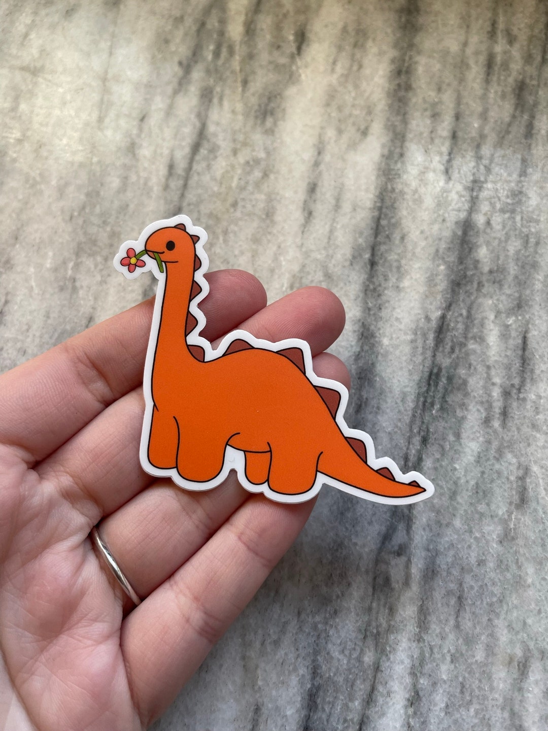 Orange Dino Sticker | Laptop Sticker | Notebook Sticker | Vinyl Sticker ...