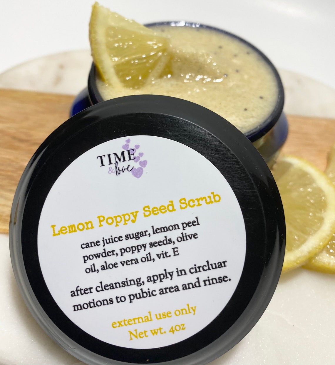 Natural Yoni Scrub Lemon Poppy Seed Scrub Brighten And Etsy