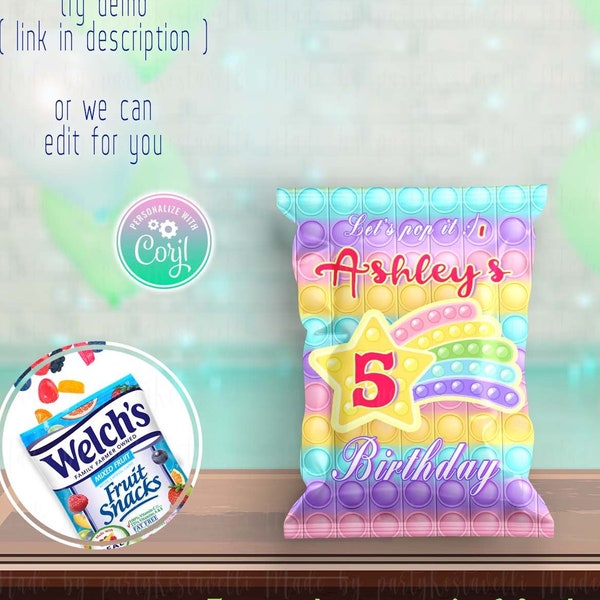 Push Pop Candy Template - Etsy