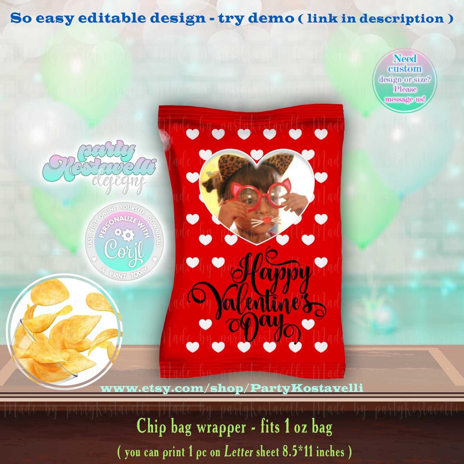 Chip Bags Valentine's Day Printable, Snack Bags Best Friends Chip Bag ...