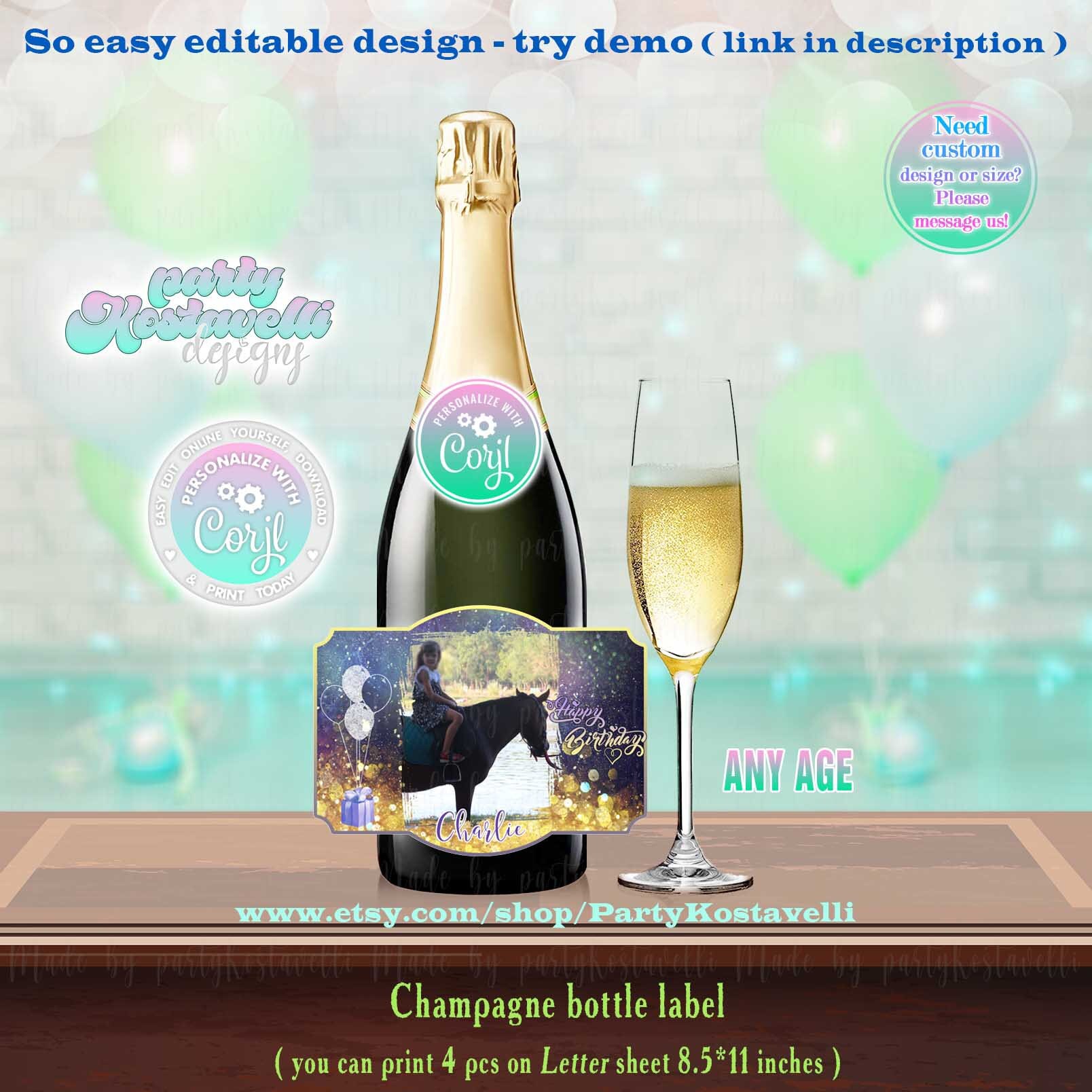Chocolate Photo Label Candy Bar Wrapper Gold Purple Glitter Birthday ...