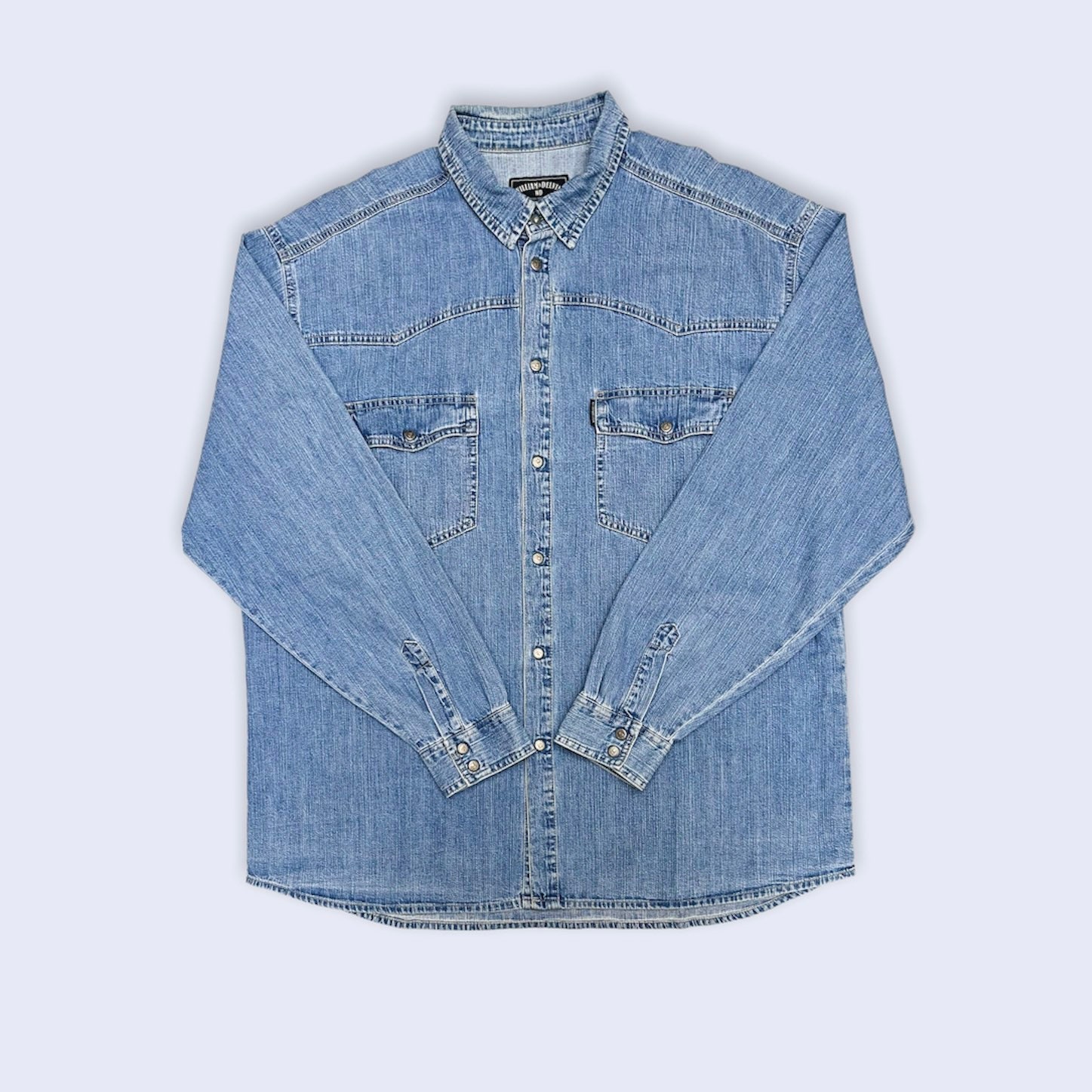 William & Delvin X Vintage Mens Denim Shirt 90s Long Sleeve Denim Shirt ...